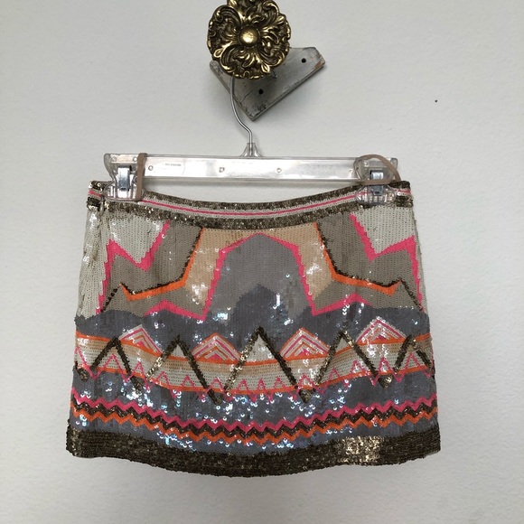 All Saints | Skirts | All Saints Beaded Aztec Mini Skirt | Poshmark